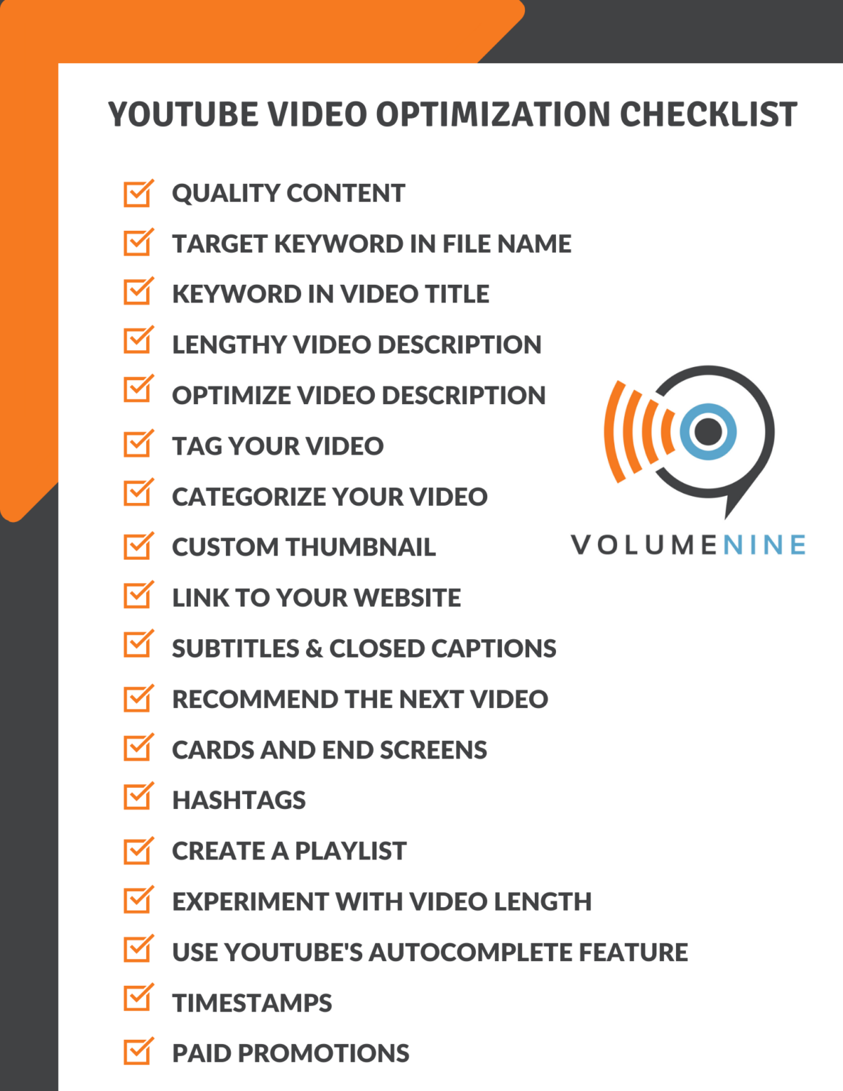 YouTube Video Optimization Checklist - 2023